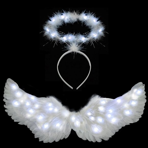 Accessories | Angel Wings Light Up Angel Wings And Halo With Led Lights ...